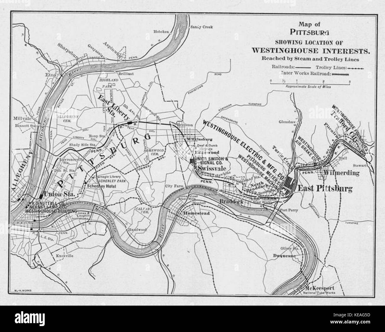 Westinghouse Works map 1904 Stock Photo - Alamy