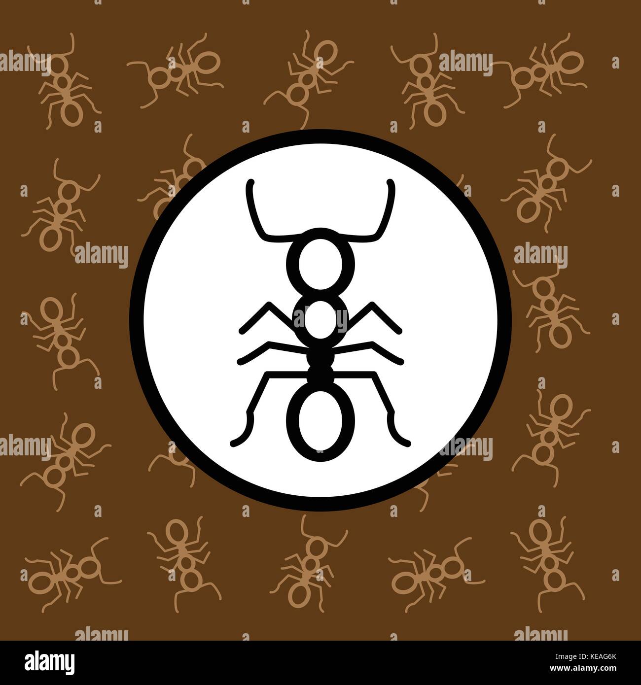 Ant icon sign and symbol on brown background vector illustration Stock ...