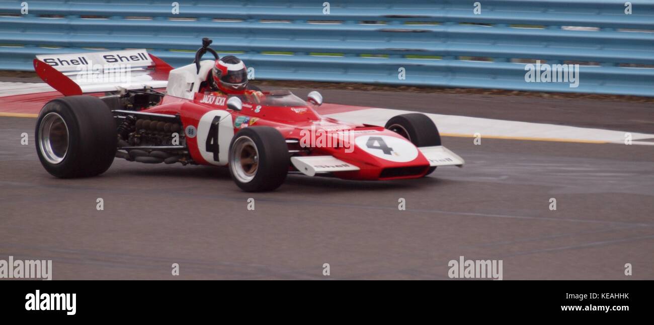 Historic Formula 1 race cars running at the GP course at Watkins Glen ...