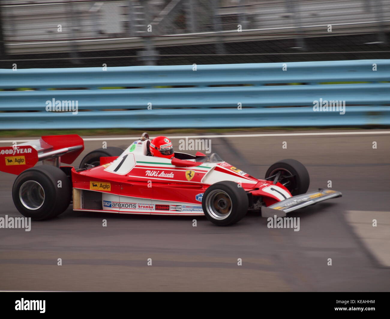 Historic Formula 1 race car running at the GP course at Watkins Glen ...