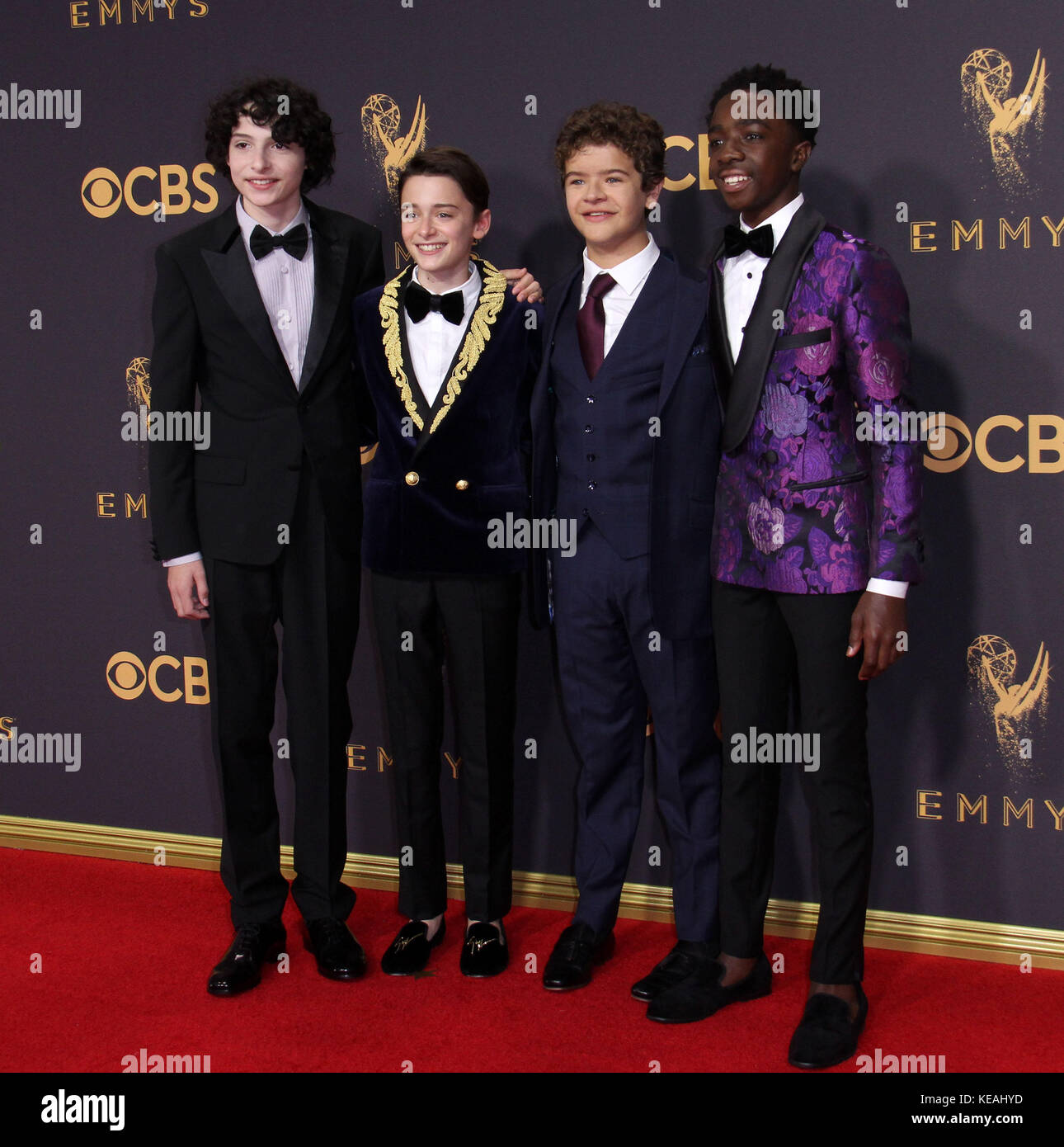 69th Emmy Awards held at the Microsoft Theatre L.A. LIVE - Arrivals Featuring: Finn Wolfhard ...