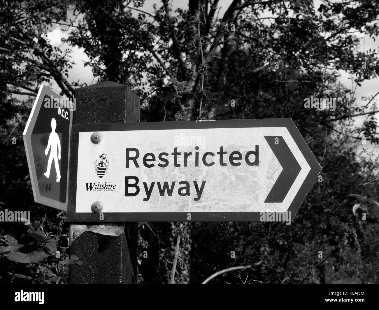 County council restricted byway sign, a category of right of way ...