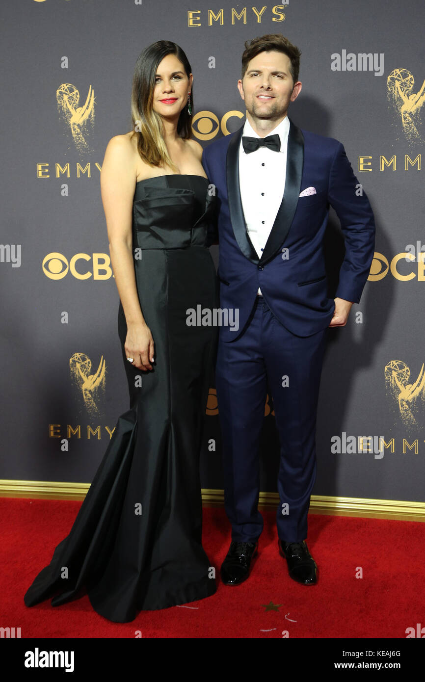 69th Emmy Awards held at the Microsoft Theatre L.A. LIVE - Arrivals Featuring: Naomi Scott, Adam ...