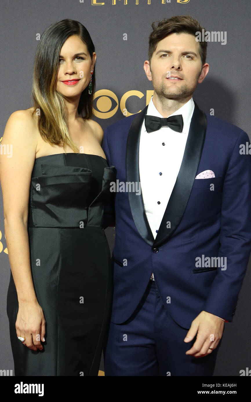69th Emmy Awards held at the Microsoft Theatre L.A. LIVE - Arrivals Featuring: Naomi Scott, Adam ...