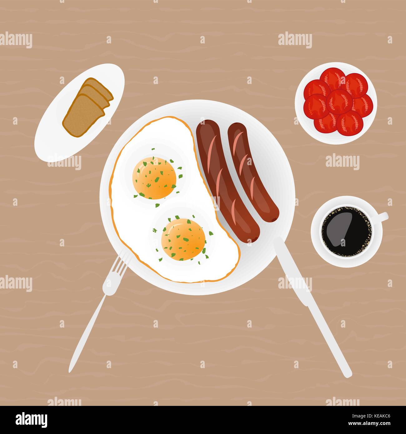 Bread black coffee Stock Vector Images - Alamy