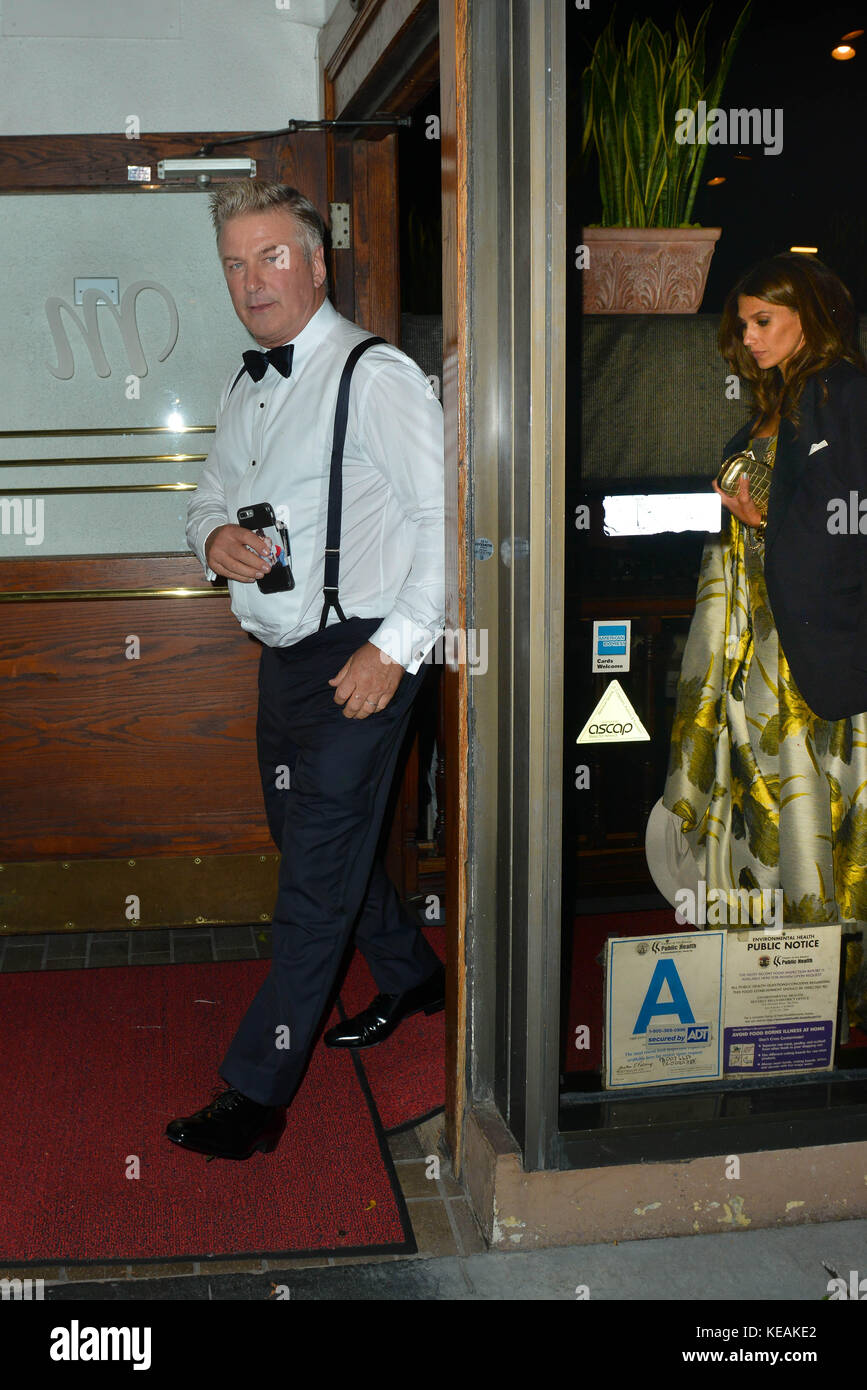 Alec Baldwin Out For Dinner At Madeo Restaurant In Beverly Hills With ...