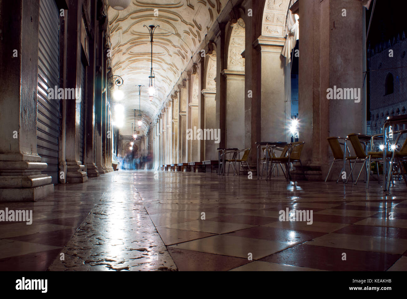 Piazza San Marco, the arched gallery of the Palace Stock Photo - Alamy