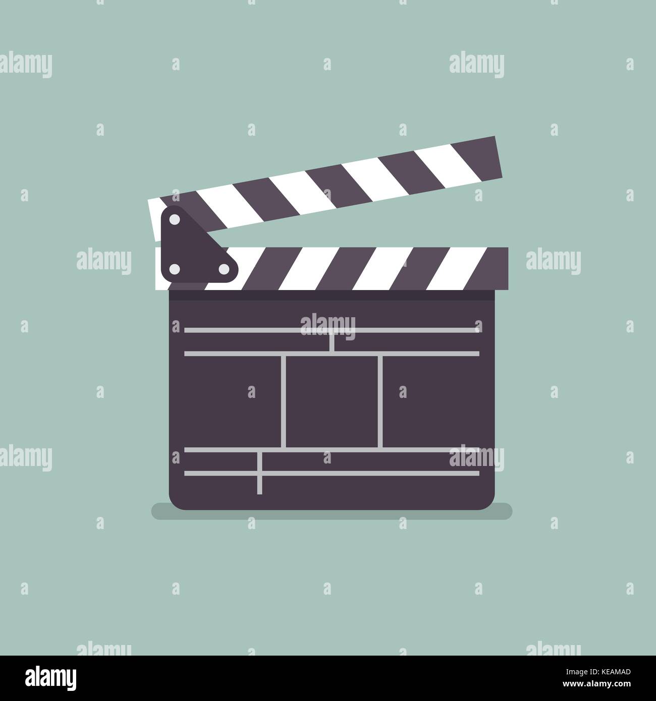 Movie clapper in flat style. Vector illustration Stock Vector Image ...