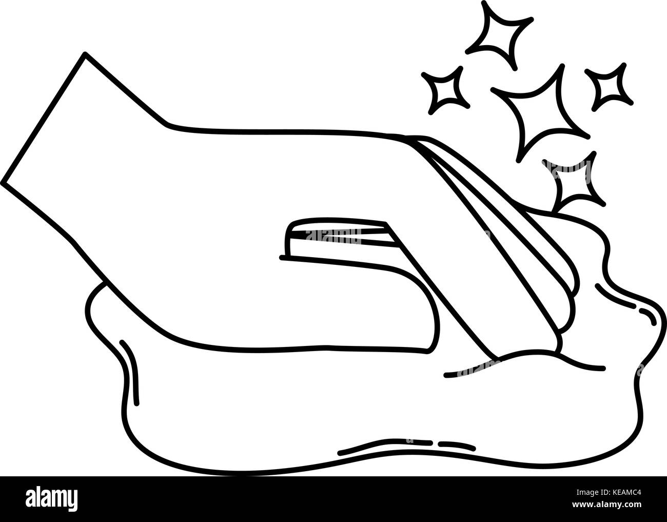 hand wiping with cloth vector illustration design Stock Vector Image ...