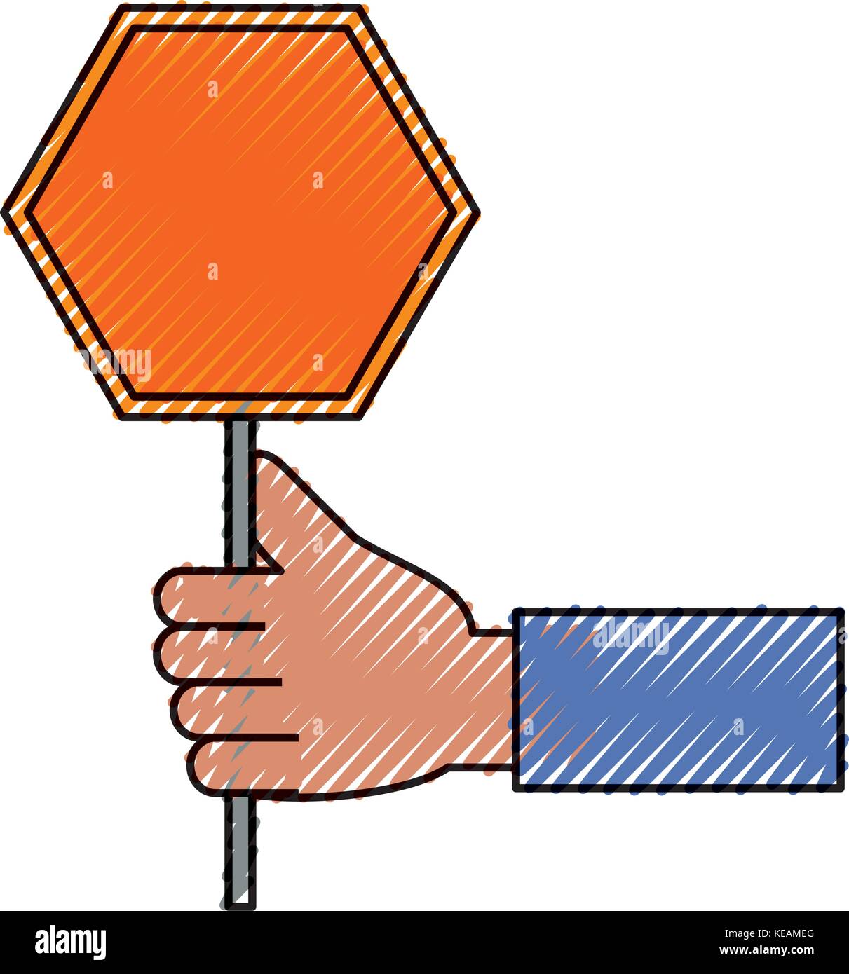 hand with trafic sign vector illustration Stock Vector Image & Art - Alamy