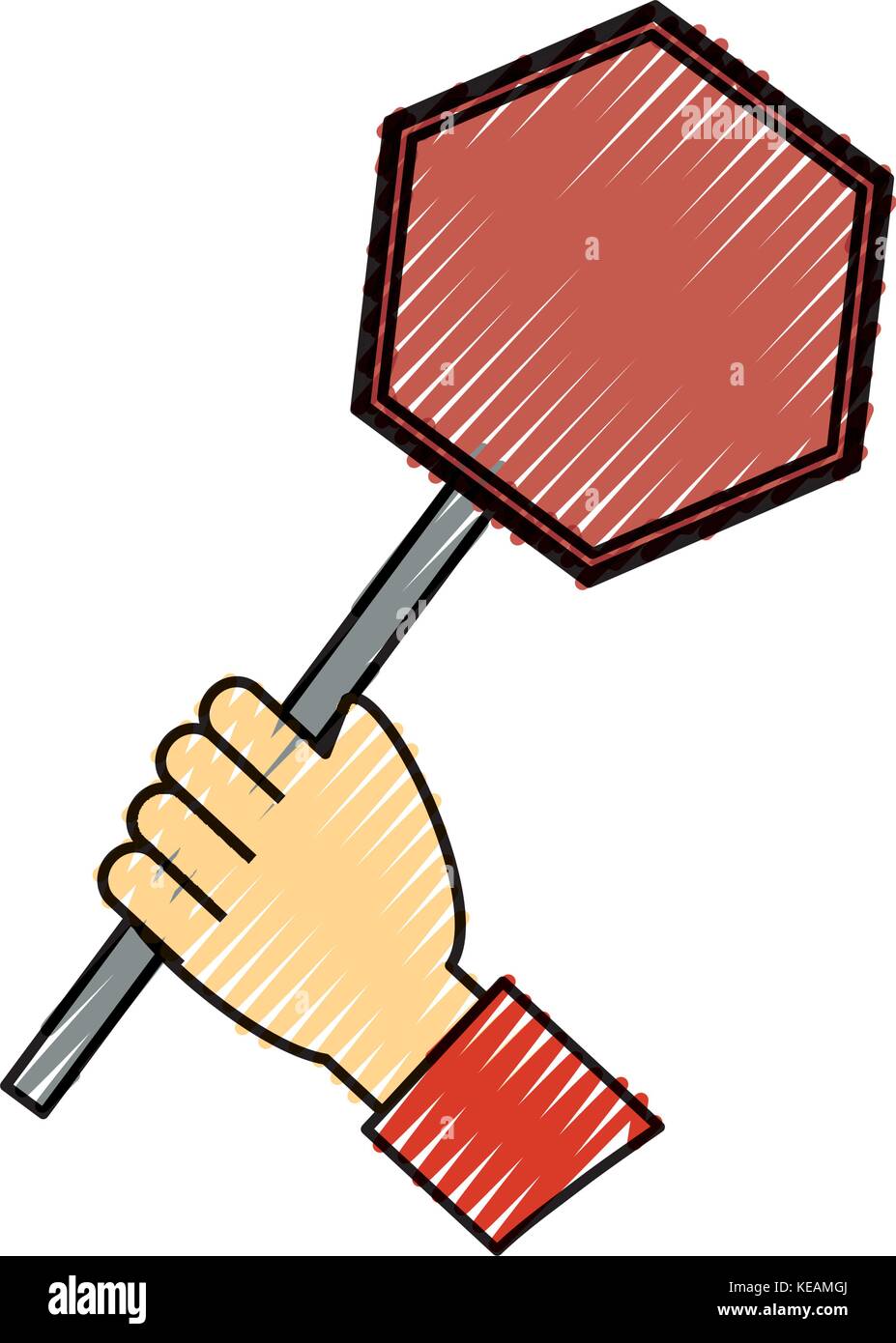 hand with trafic sign vector illustration Stock Vector Image & Art - Alamy