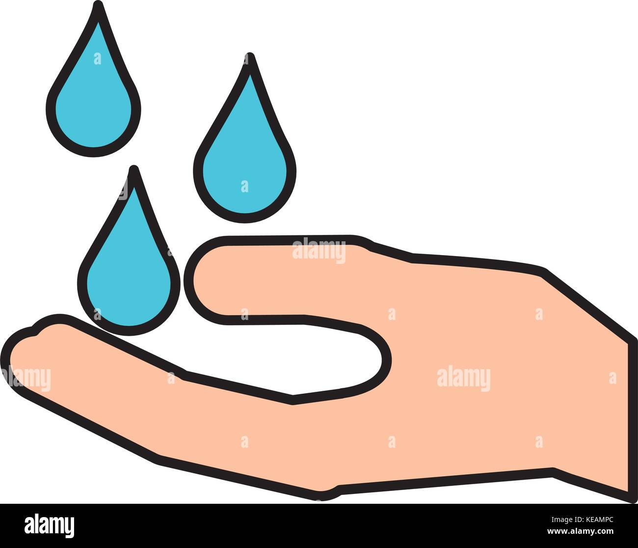 hand with water drop clean hygiene symbol Stock Vector Image & Art - Alamy