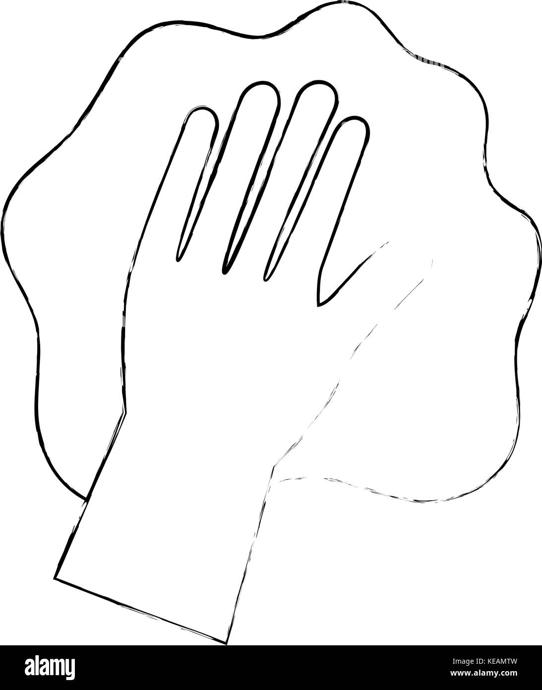 hand wiping with glove vector illustration design Stock Vector Image ...