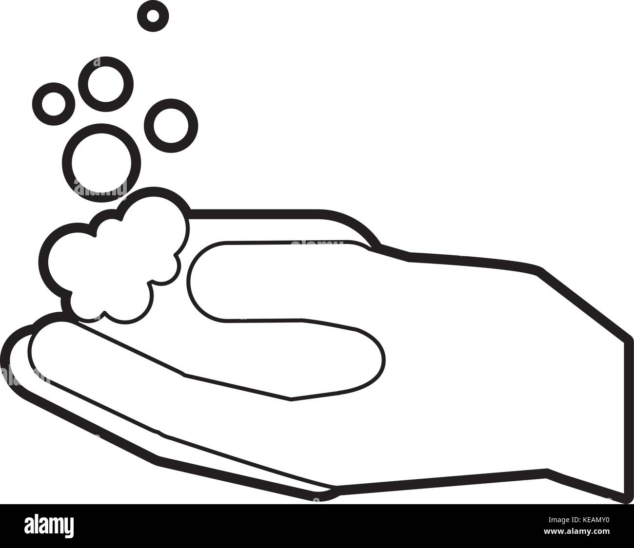 bathroom hand holding soap bubbles hygiene Stock Vector Image & Art - Alamy