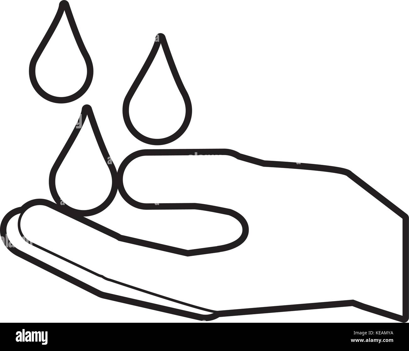 hand with water drop clean hygiene symbol Stock Vector Image & Art - Alamy