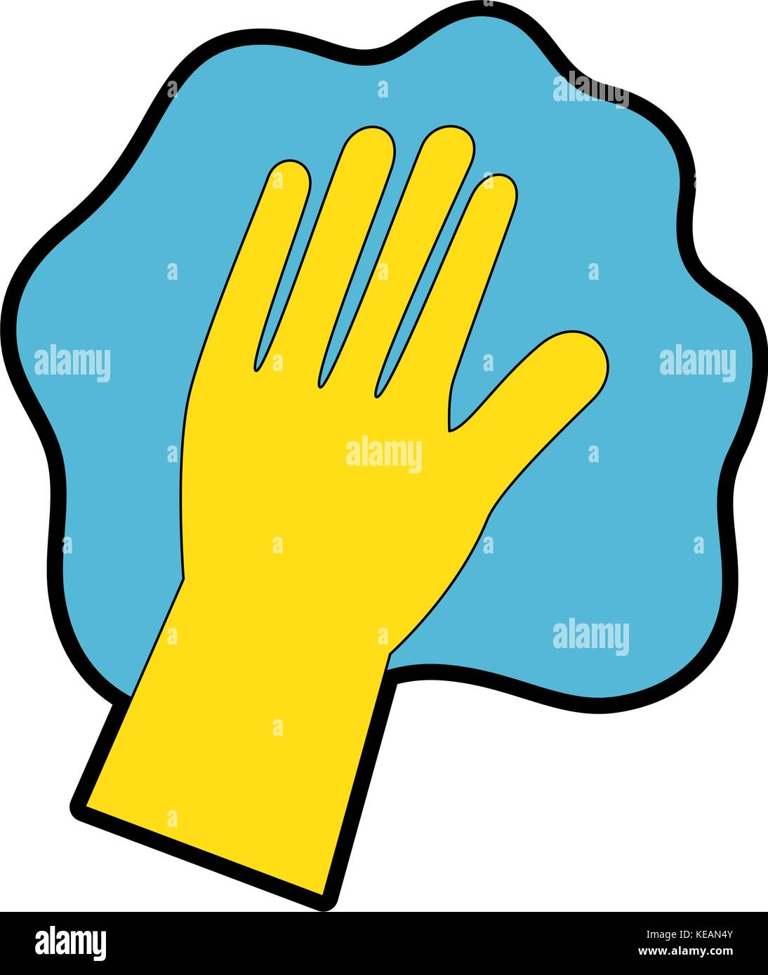hand wiping with glove vector illustration design Stock Vector Image ...