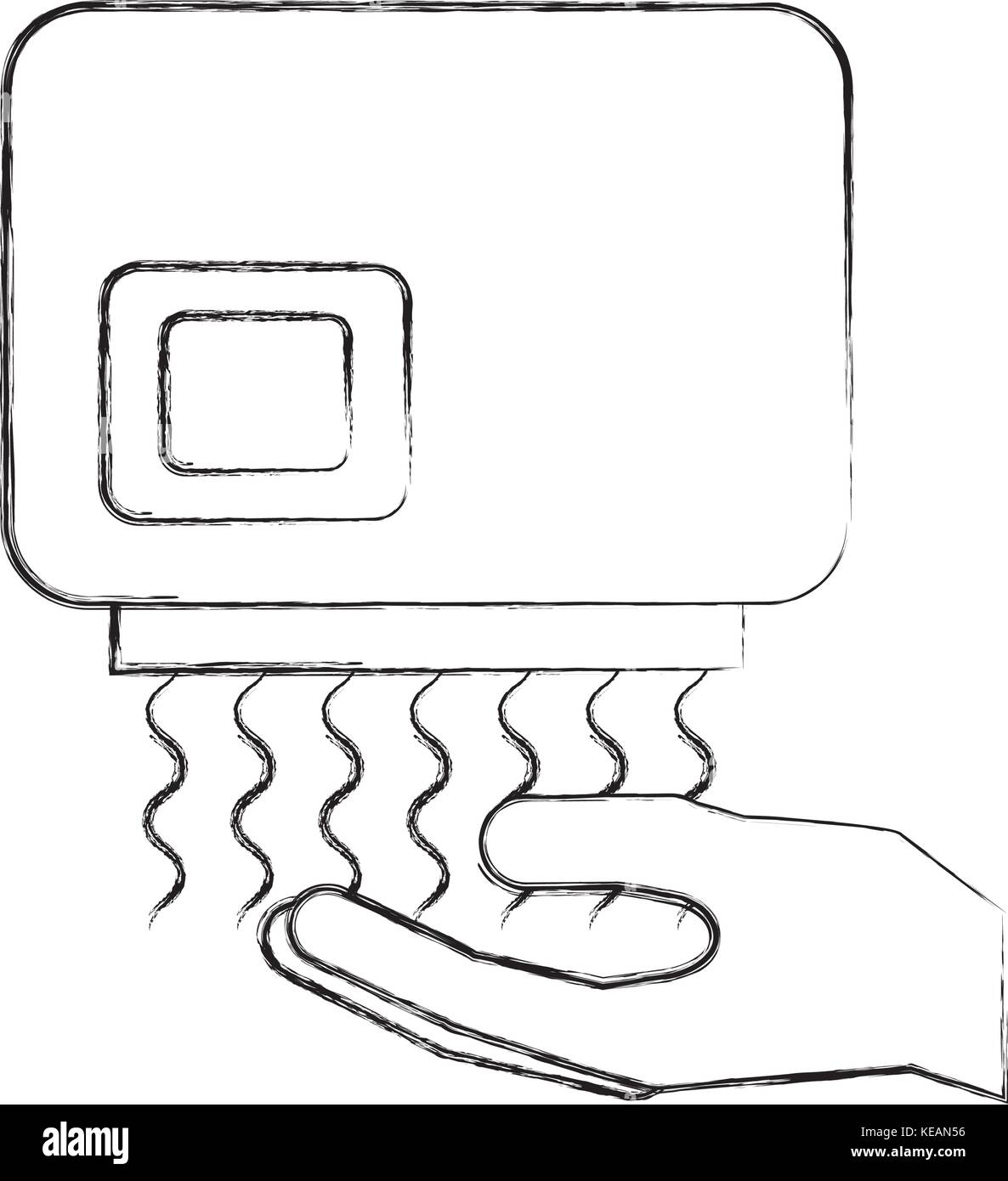 Hand dryer sign Black and White Stock Photos & Images - Alamy