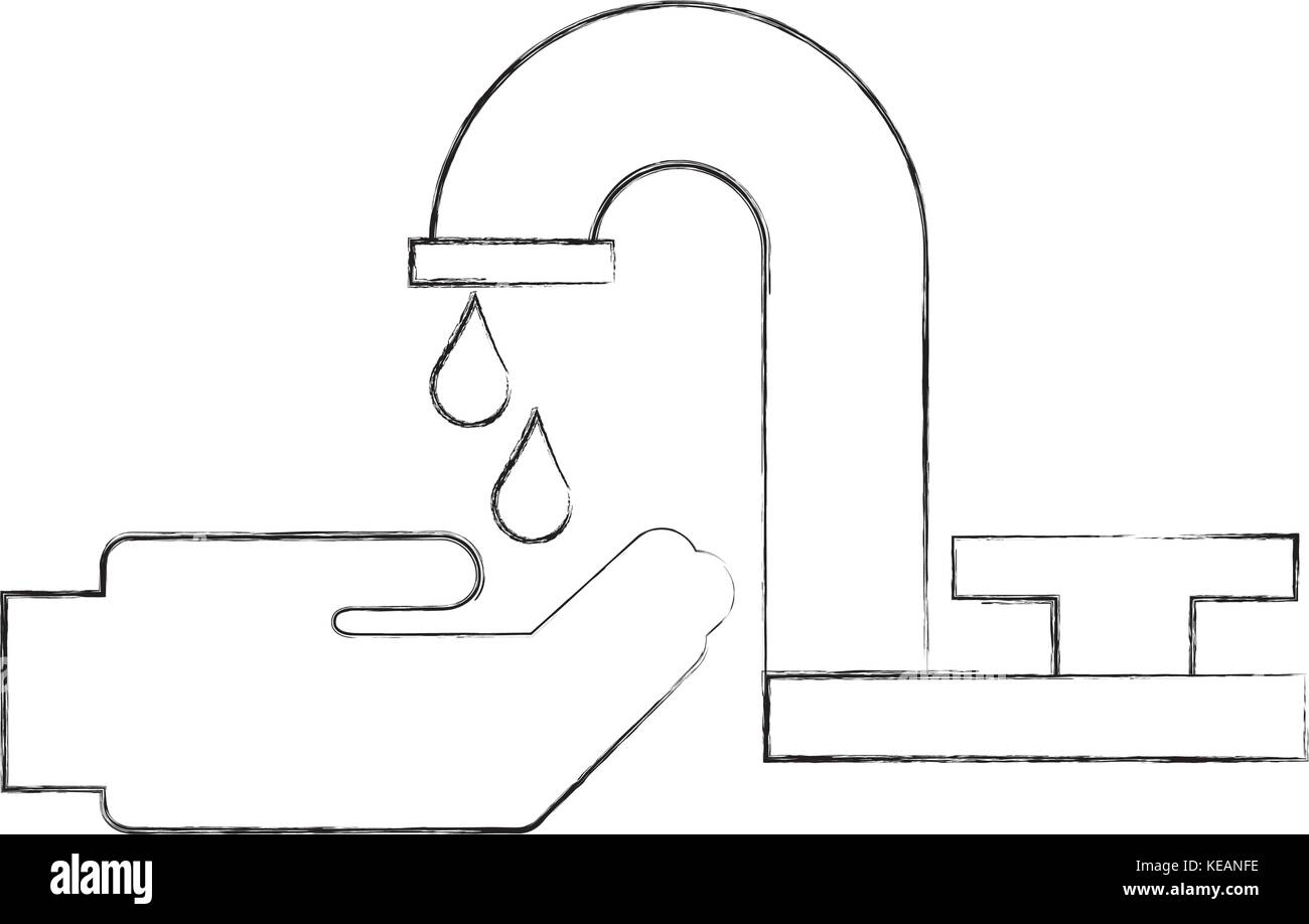 Washing hand tap sink Stock Vector Images - Alamy