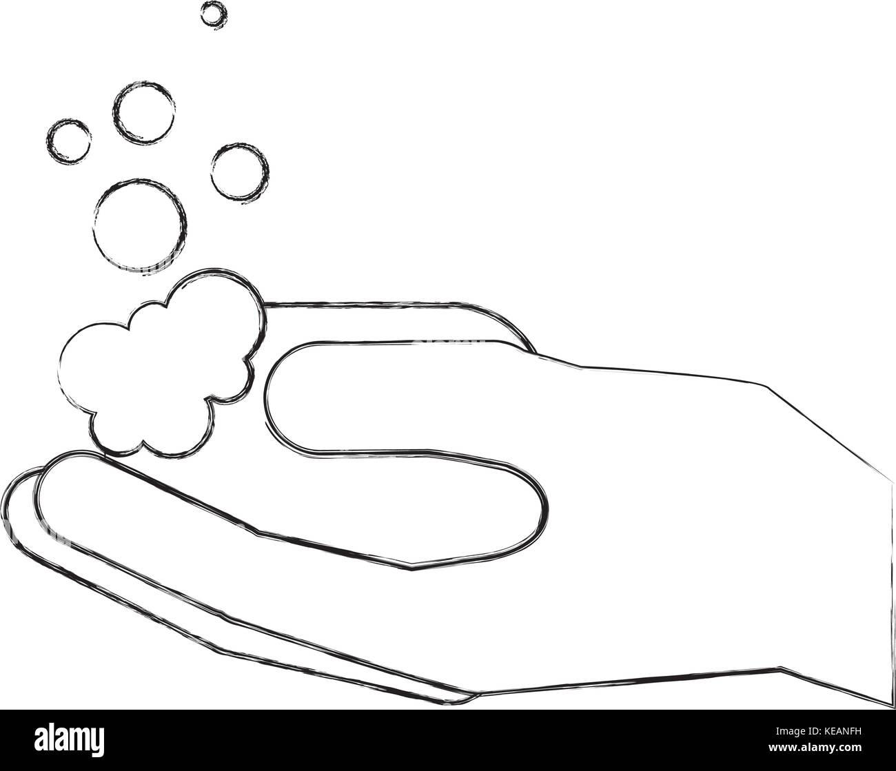 bathroom hand holding soap bubbles higiene Stock Vector Image & Art - Alamy