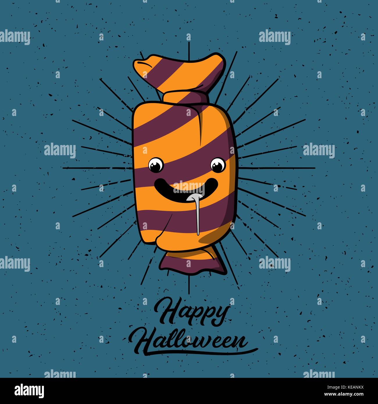 Halloween candy cartoon. Happy Halloween sign. Vector illustration ...