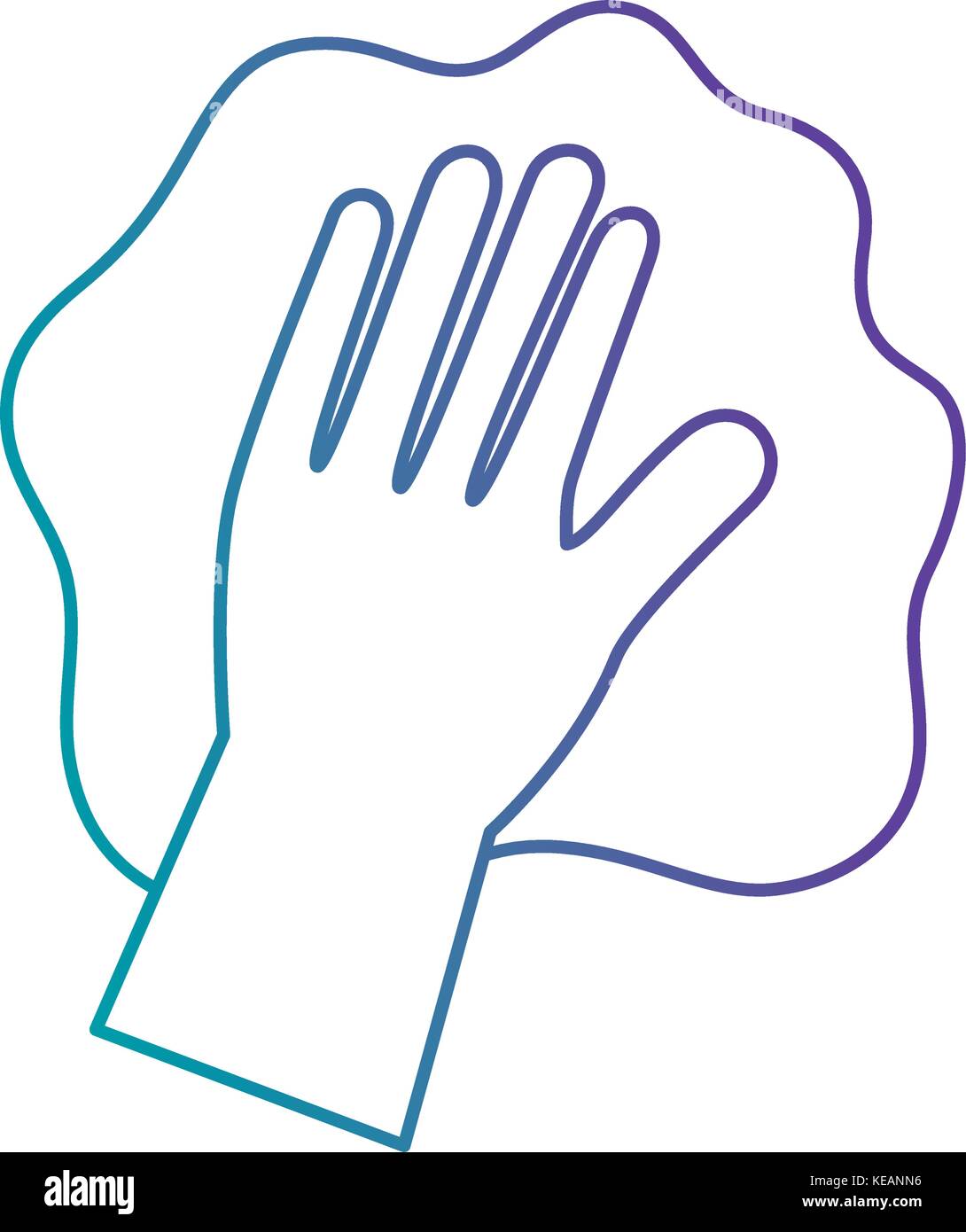 hand wiping with glove vector illustration design Stock Vector Image ...