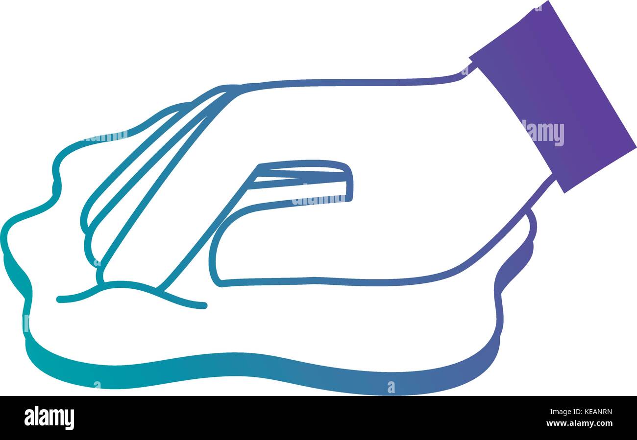 hand wiping with cloth vector illustration design Stock Vector Image ...