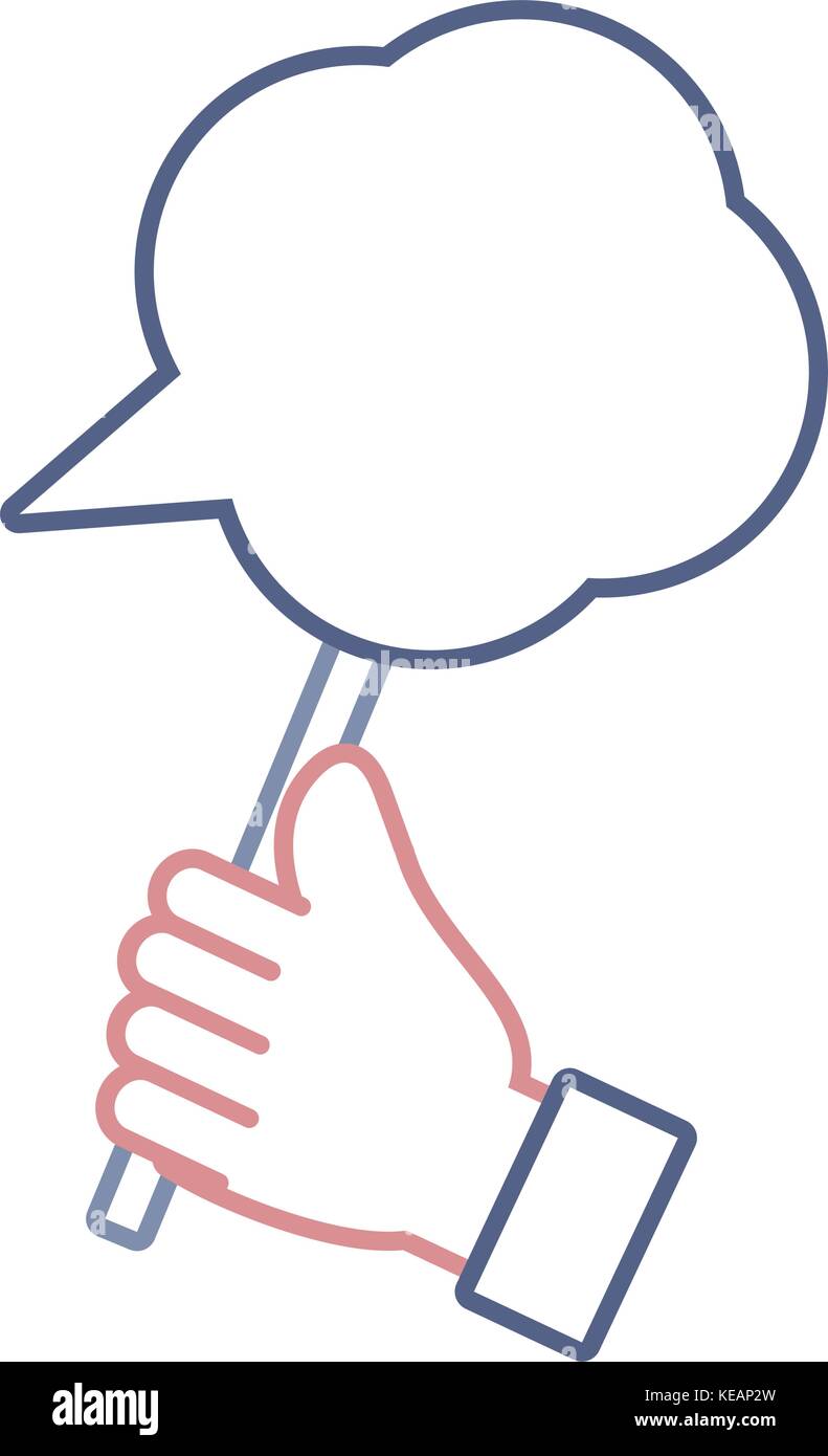 hand with chat bubbles vector illustration Stock Vector Image & Art - Alamy