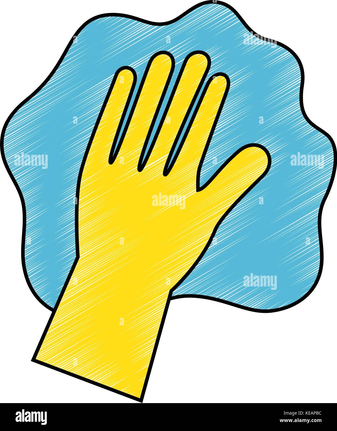 hand wiping with glove vector illustration design Stock Vector Image ...