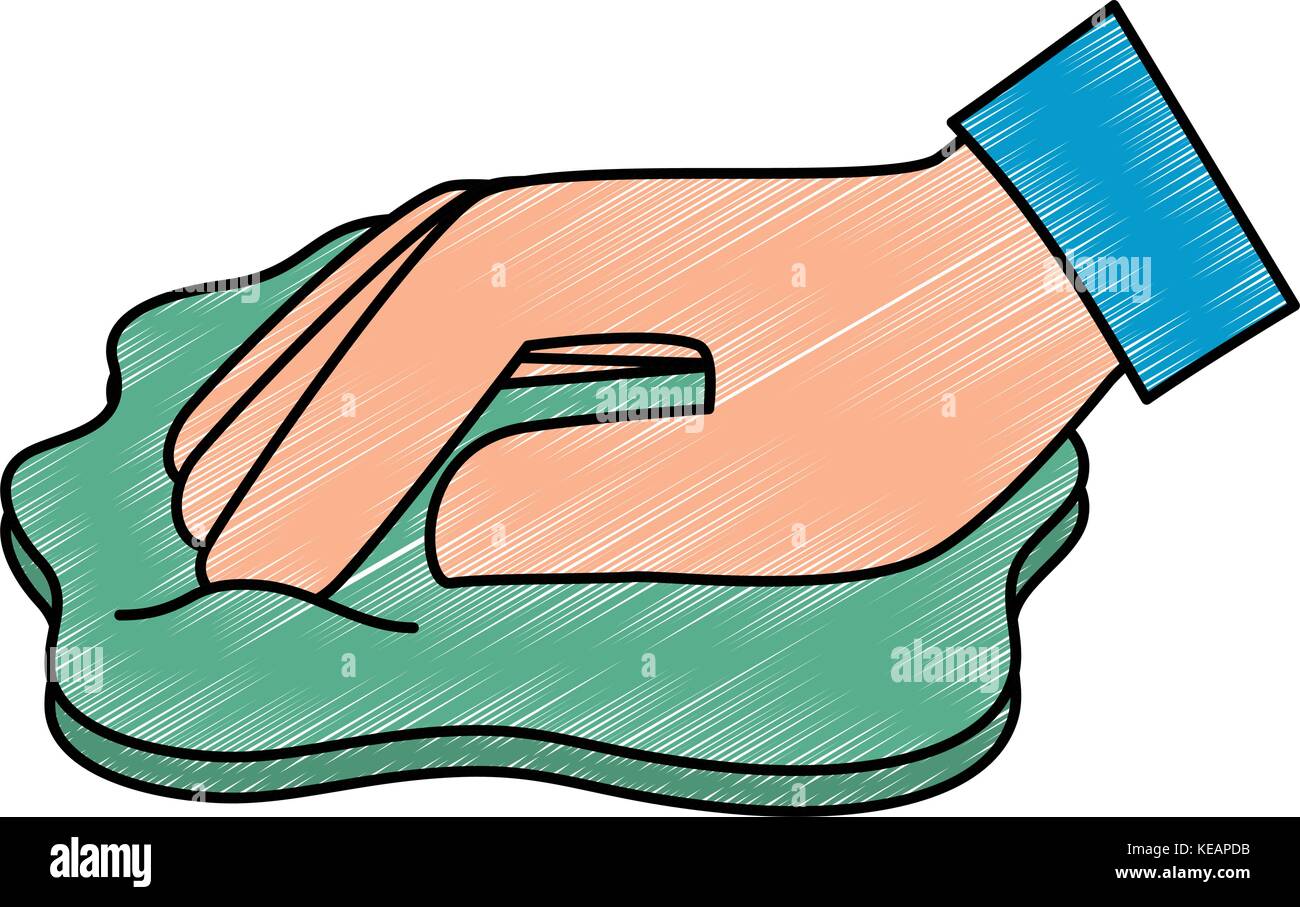 hand wiping with cloth vector illustration design Stock Vector Image ...