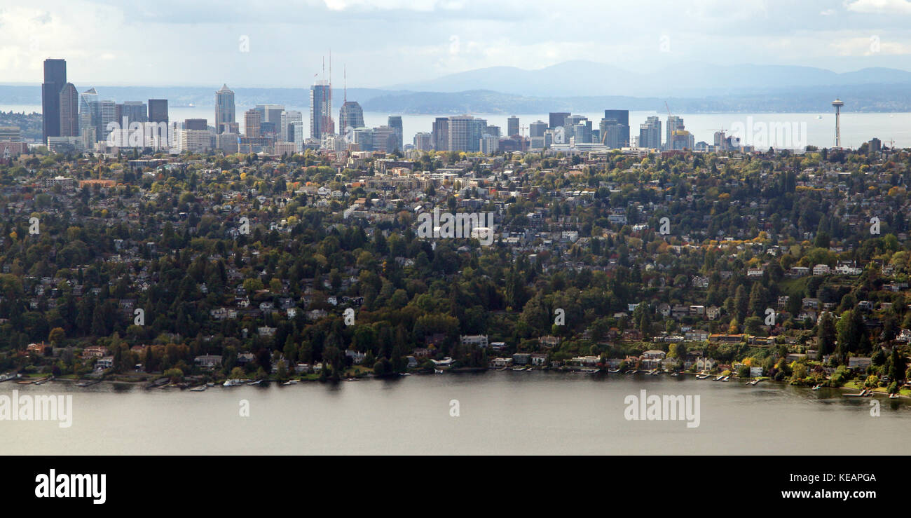 aerial view of the Seattle skyline, Washington, USA Stock Photo - Alamy