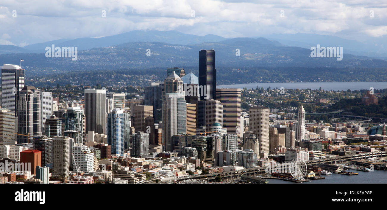 aerial view of the Seattle skyline, Washington, USA Stock Photo - Alamy