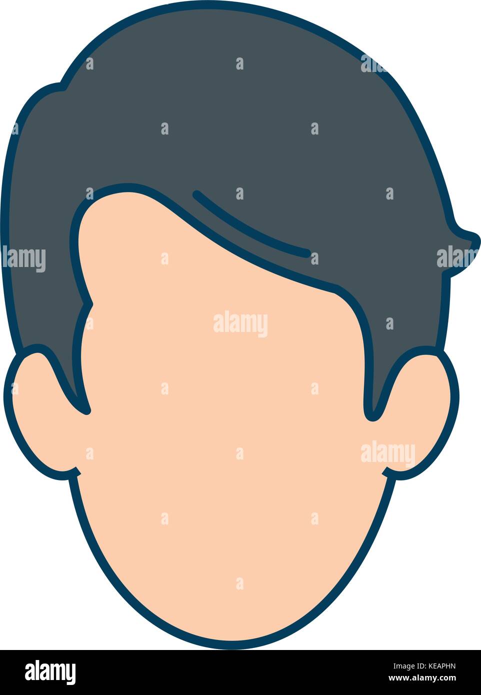 young man head avatar character vector illustration design Stock Vector ...