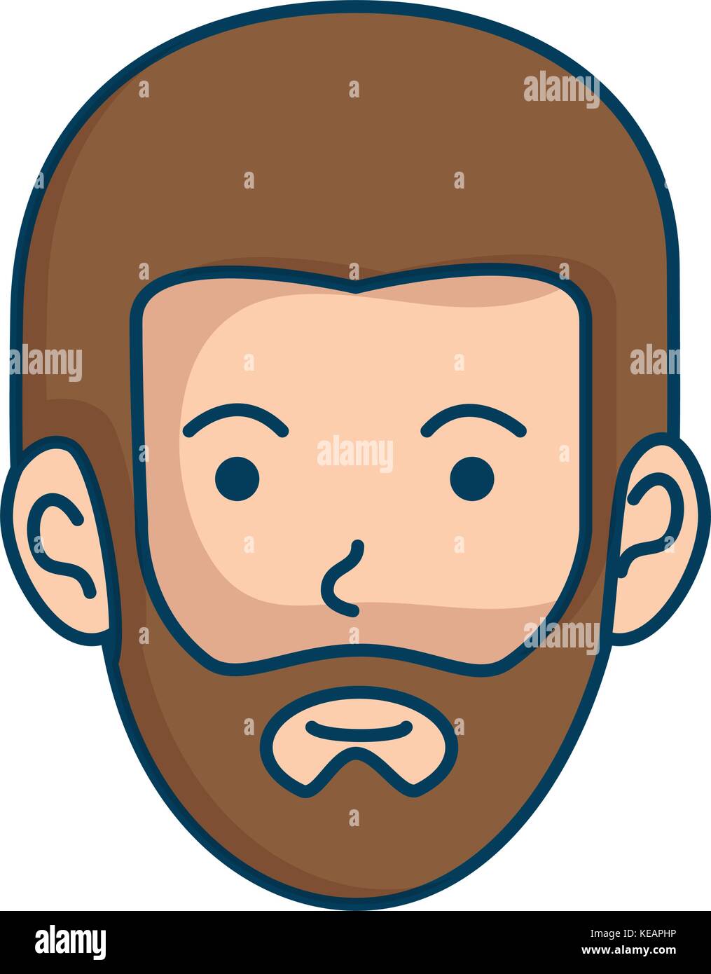 young man head avatar character vector illustration design Stock Vector ...