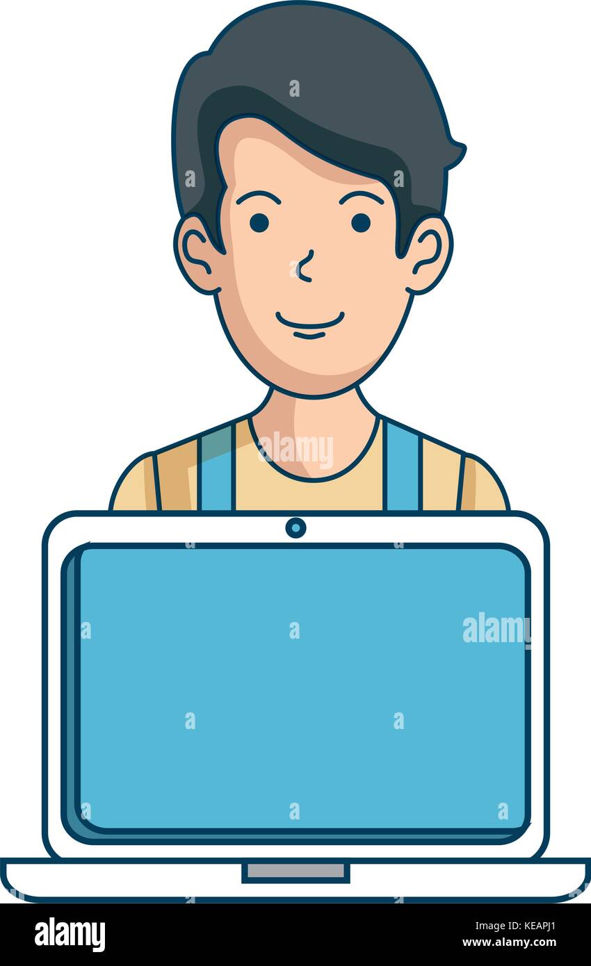 man with laptop avatar vector illustration design Stock Vector Image ...