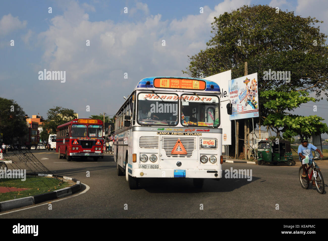Galle Sri Lanka Street Scene Buses Stock Photo - Alamy