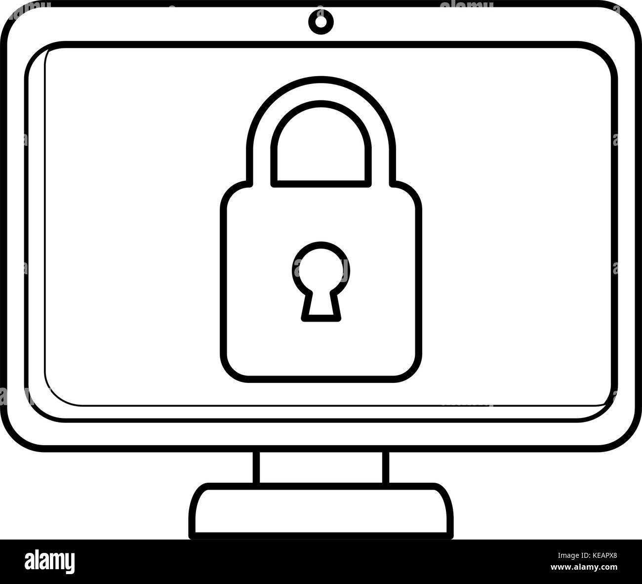 computer display with padlock vector illustration design Stock Vector ...