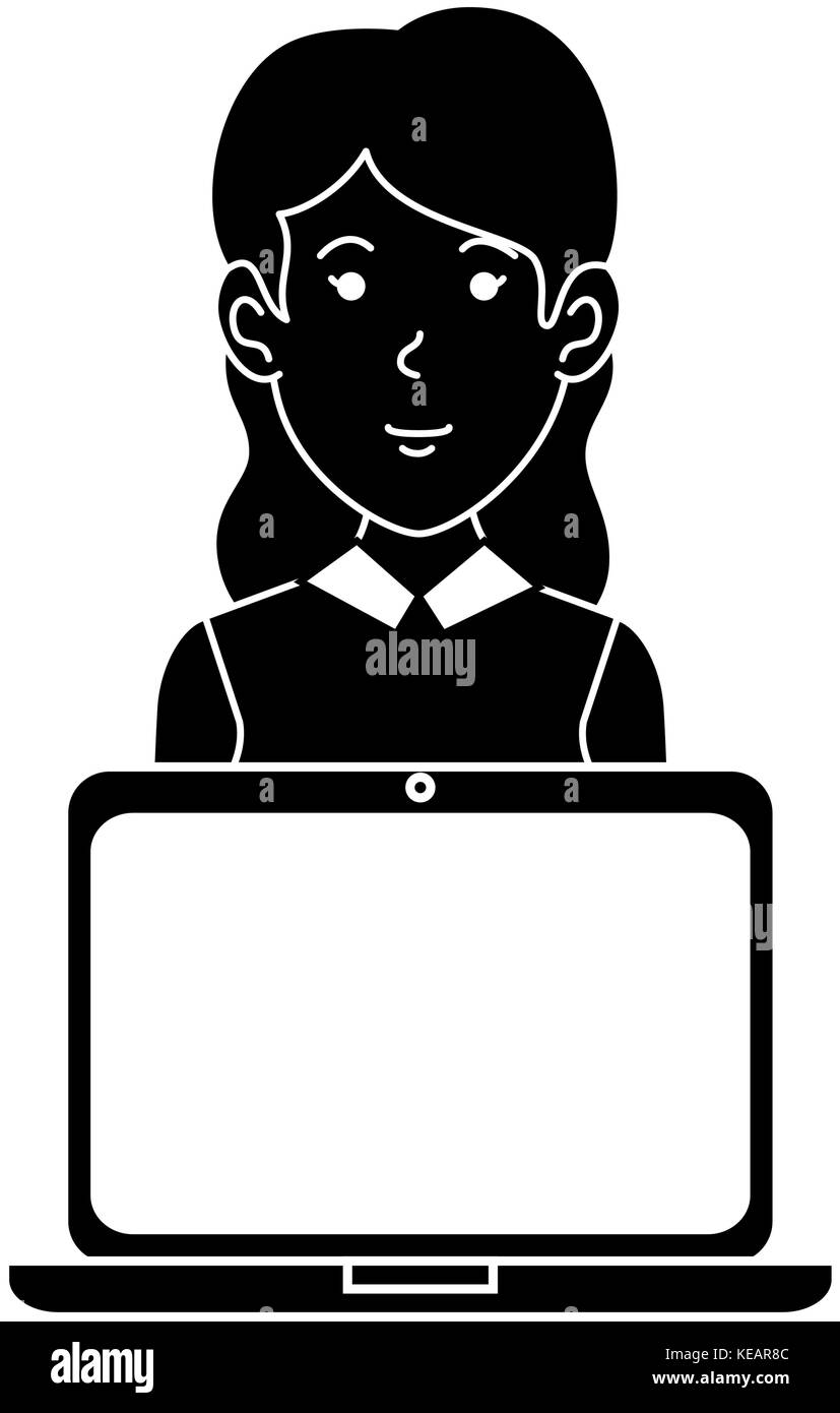 woman with laptop avatar Stock Vector Image & Art - Alamy
