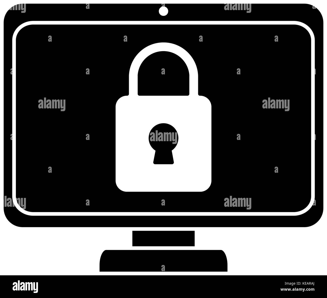 computer display with padlock Stock Vector Image & Art - Alamy