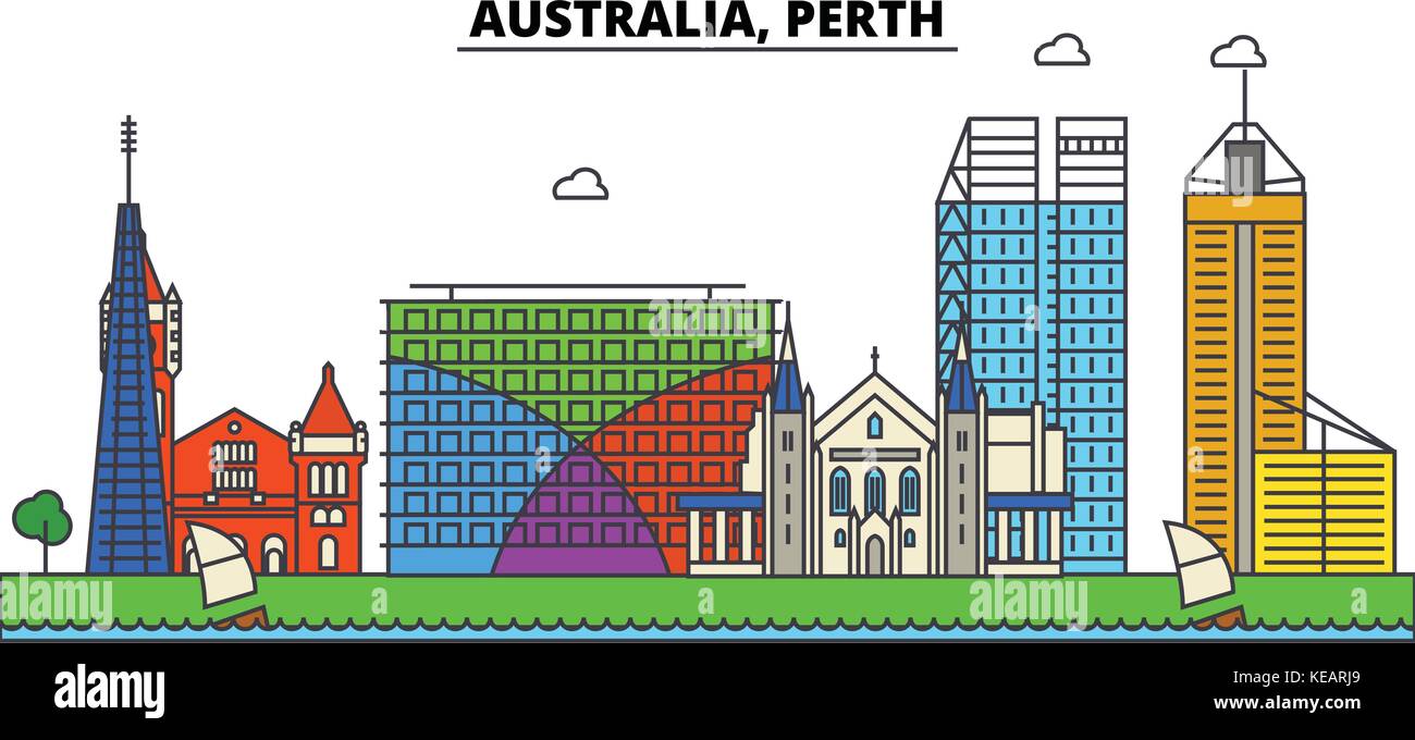 Perth City Skyline Silhouette High Resolution Stock Photography and ...