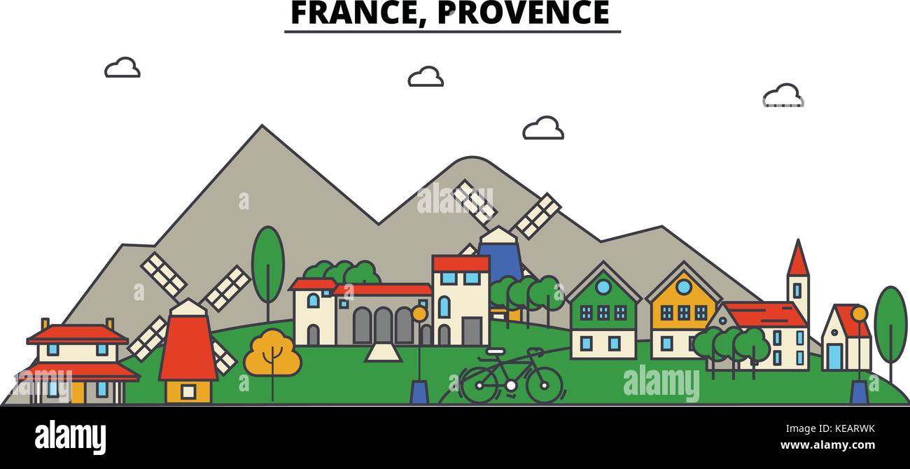 France, Provence. City skyline architecture, buildings, streets ...