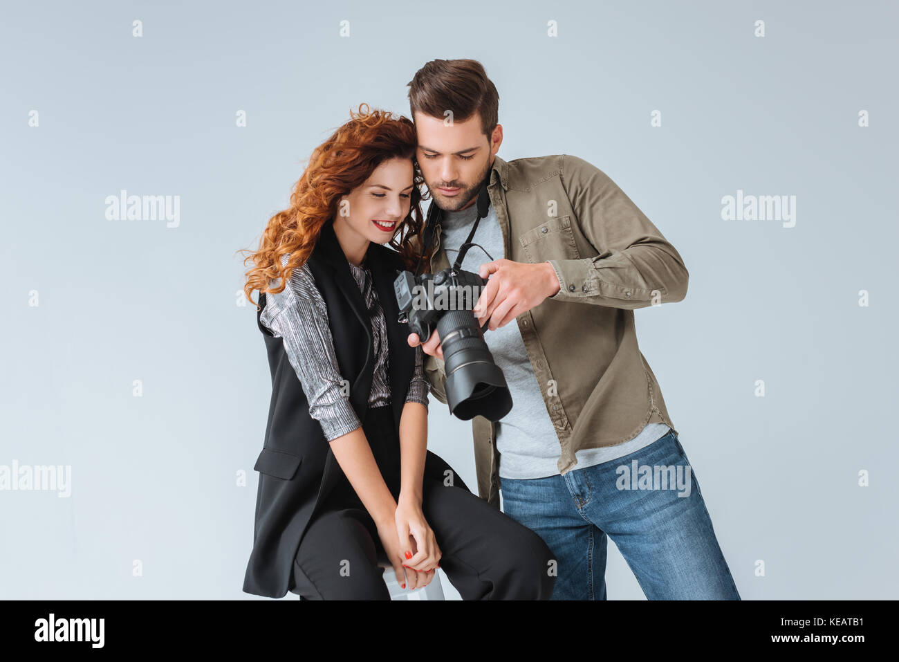 photographer and attractive model Stock Photo - Alamy