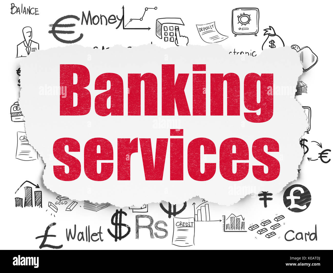 Money concept: Banking Services on Torn Paper background Stock Photo ...