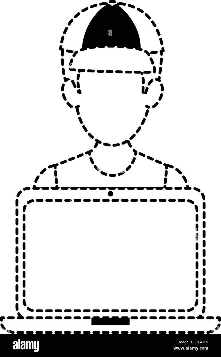 man with laptop avatar vector illustration design Stock Vector Image ...