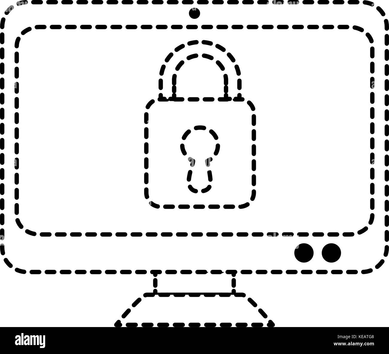 computer display with padlock vector illustration design Stock Vector ...