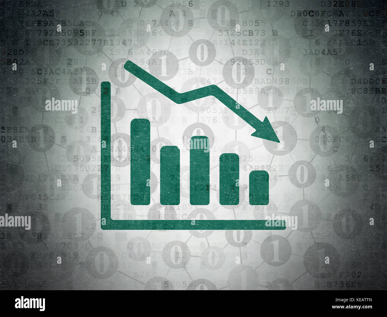 Finance concept: Decline Graph on Digital Data Paper background Stock ...