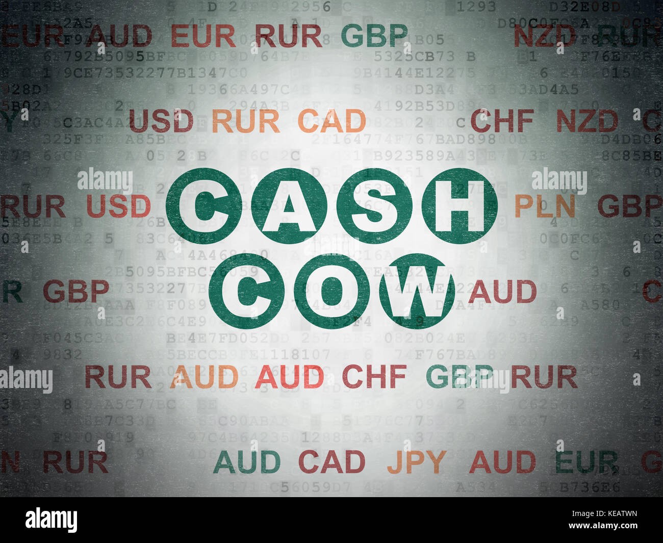 Business concept: Cash Cow on Digital Data Paper background Stock Photo ...