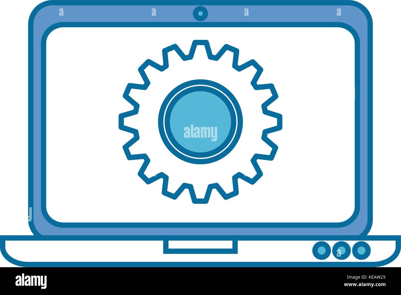 laptop computer with gear vector illustration design Stock Vector Image ...