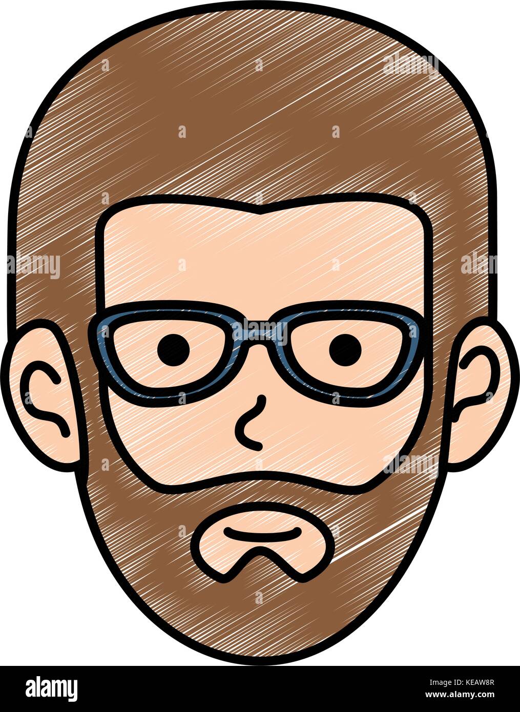 young man head avatar character vector illustration design Stock Vector ...