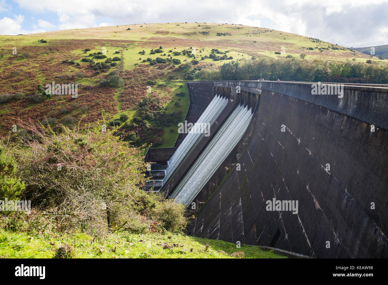 Meldon Dam, completed in 1972, forms Meldon Reservoir in the valley of ...