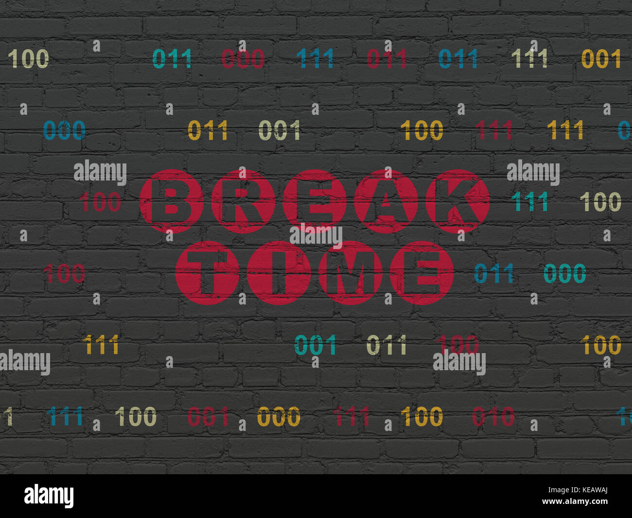 Timeline concept: Break Time on wall background Stock Photo - Alamy